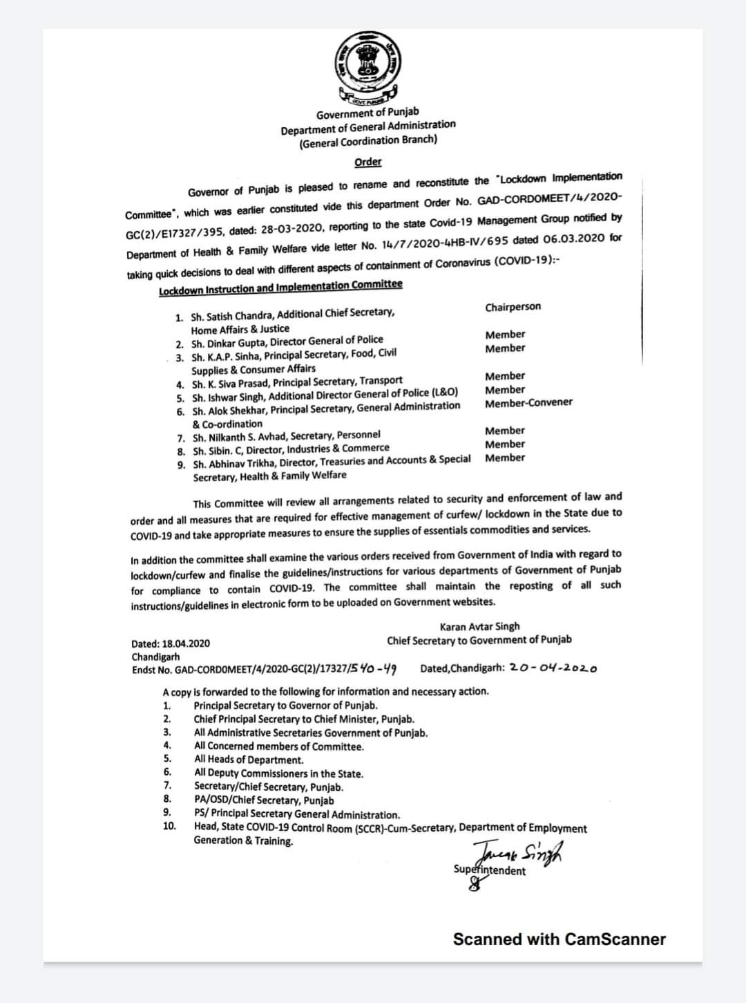 Lockdown instruction and implementation committee formed by Punjab govt ...