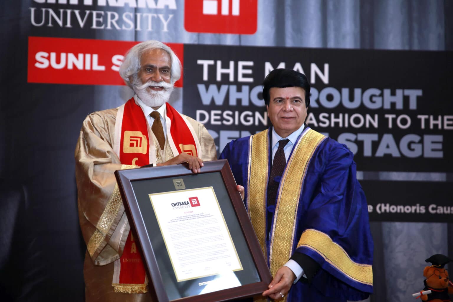 Hony doctorate conferred on FDCI president Sunil Sethi by Chitkara ...